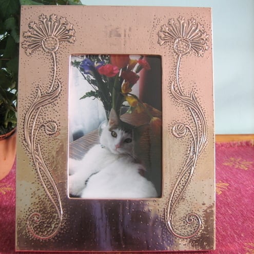 REDUCED! Copper photo frame,Arts and Crafts style - Folksy