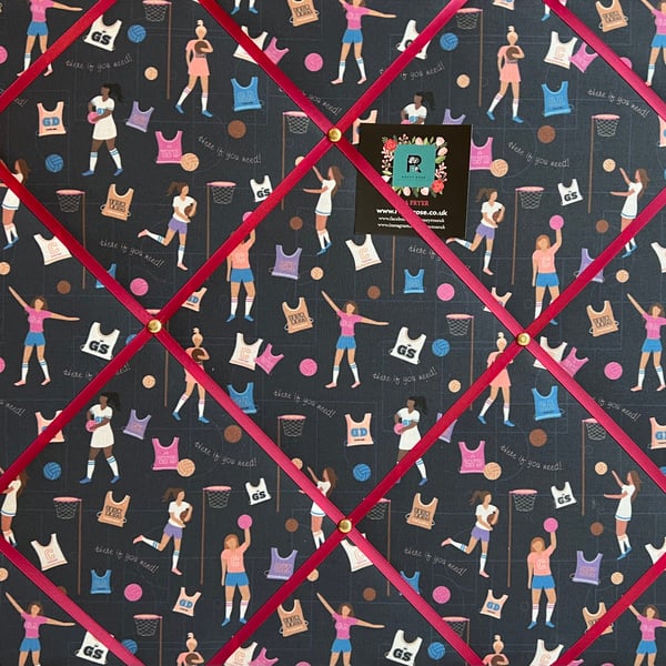 Fabric Notice Memo Board Ladies Netball Team Go... - Folksy