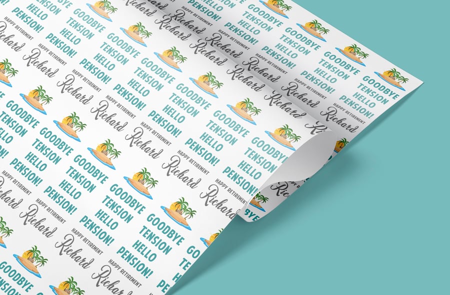 Personalised Retirement wrapping paper - Folksy