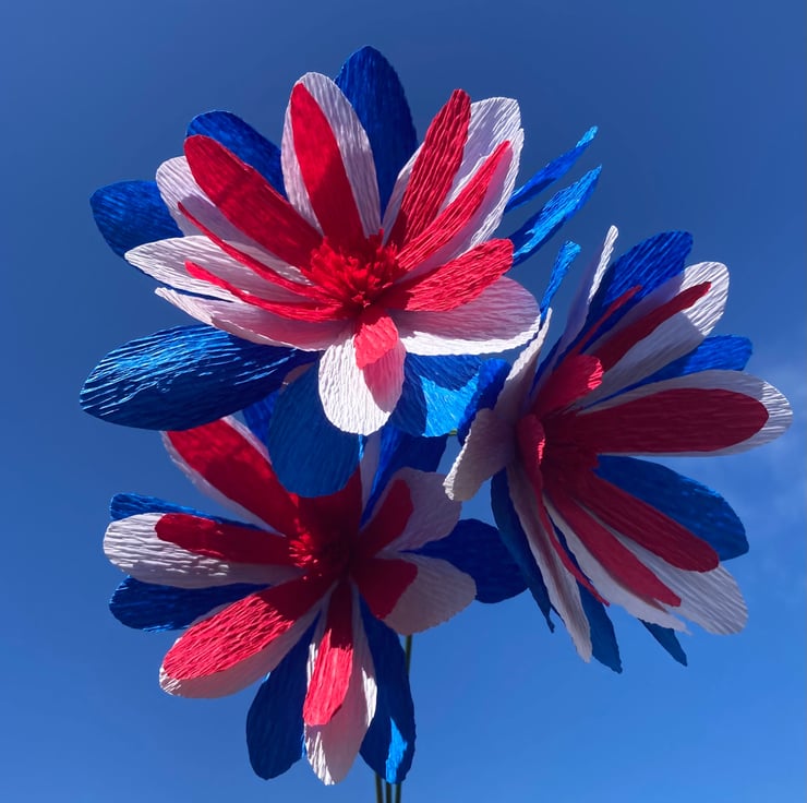 Jubilee Union Jack Paper Flower Decorations - Folksy
