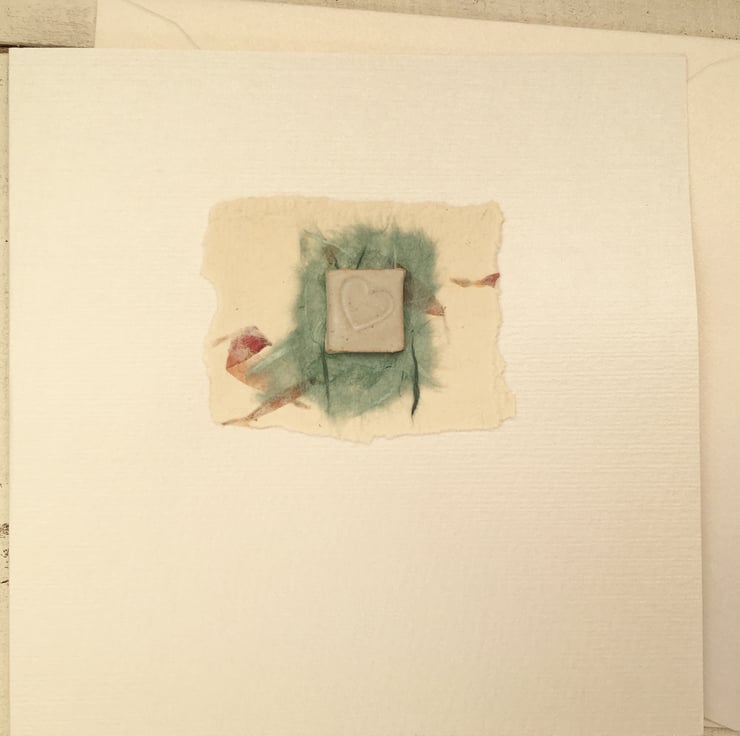 Handmade ceramic Gift card, blank greetings car... - Folksy