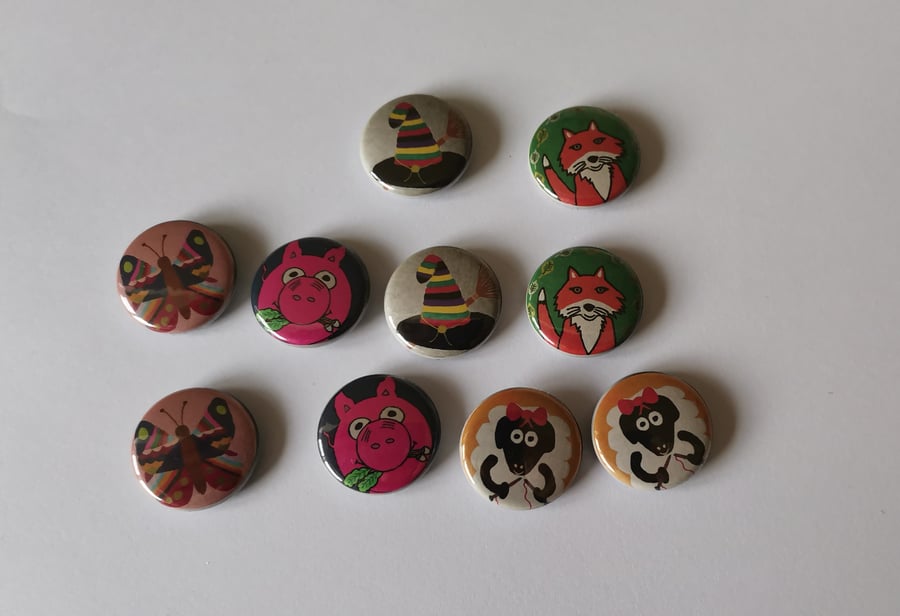 2.5cm (25mm) Metal Button Badge, Original Artwo... - Folksy
