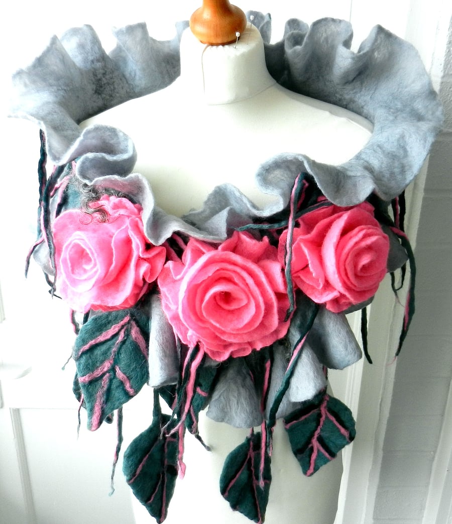 Hand Felted, Wool Jewelry felted SCARF -100% WO... - Folksy