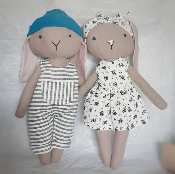 Linen rabbit, Stuffed bunny, Heirloom gift, Sof... - Folksy