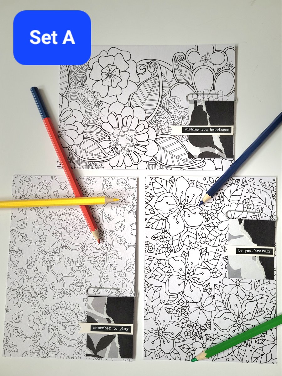 Colour your own cards for any occasion - set of... - Folksy