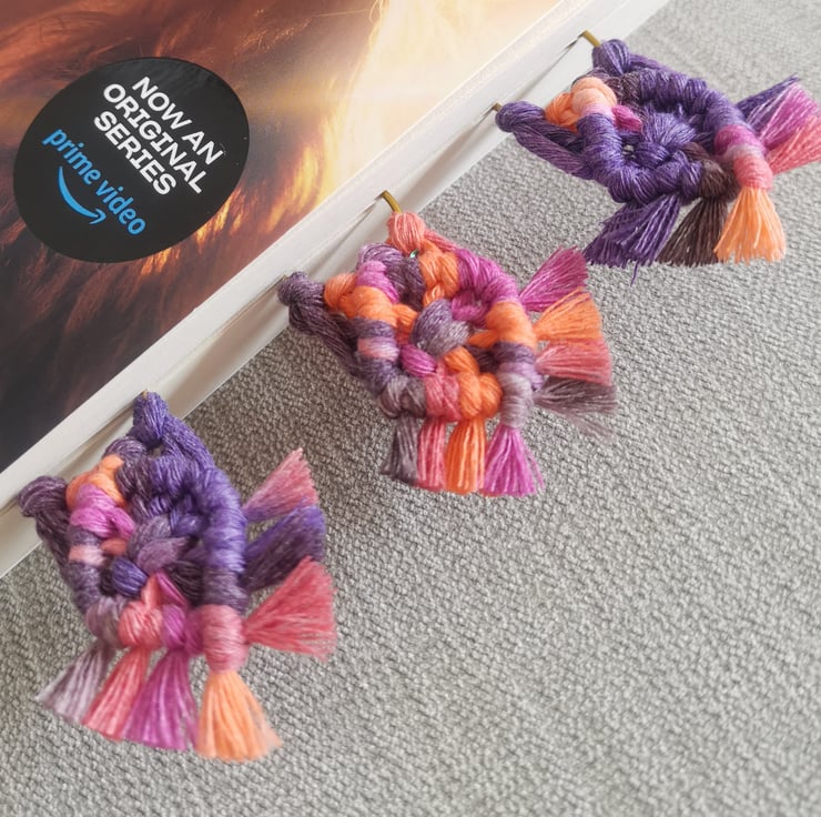 Handmade macrame jumbo paperclip bookmarks, pag... - Folksy