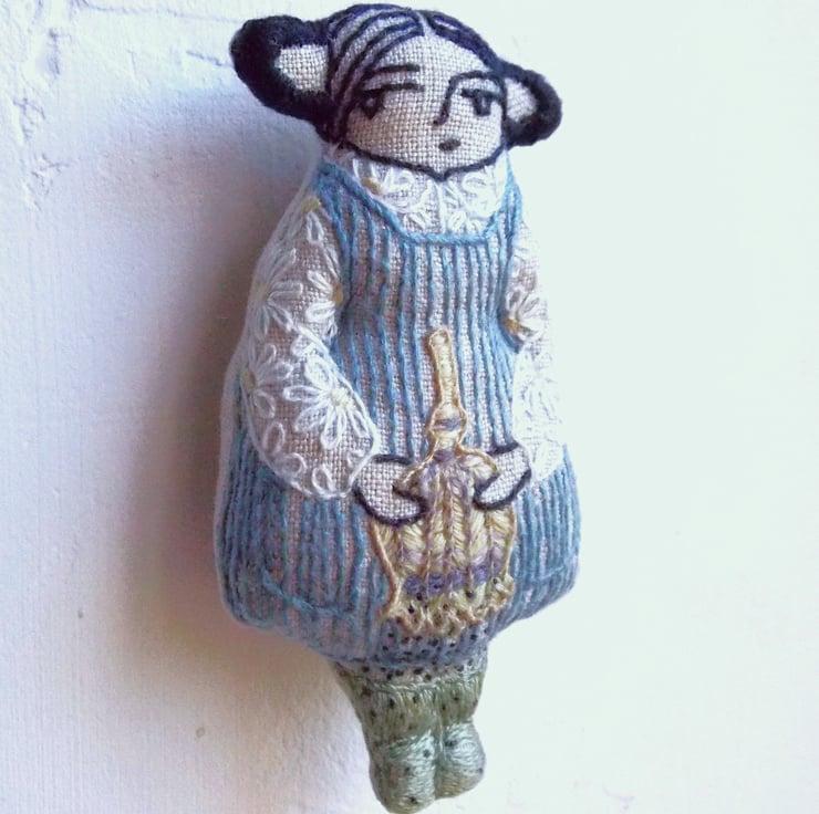 Gorse Fae with Seed Head- A Miniature Hand Embr... - Folksy