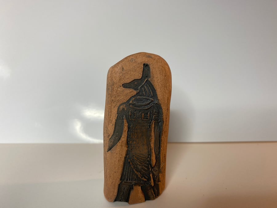 Anubis Egyptian figurate, terra-cotta. - Folksy