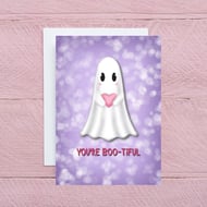 You're Boo-tiful ghost, love card, cute ghost, ... - Folksy