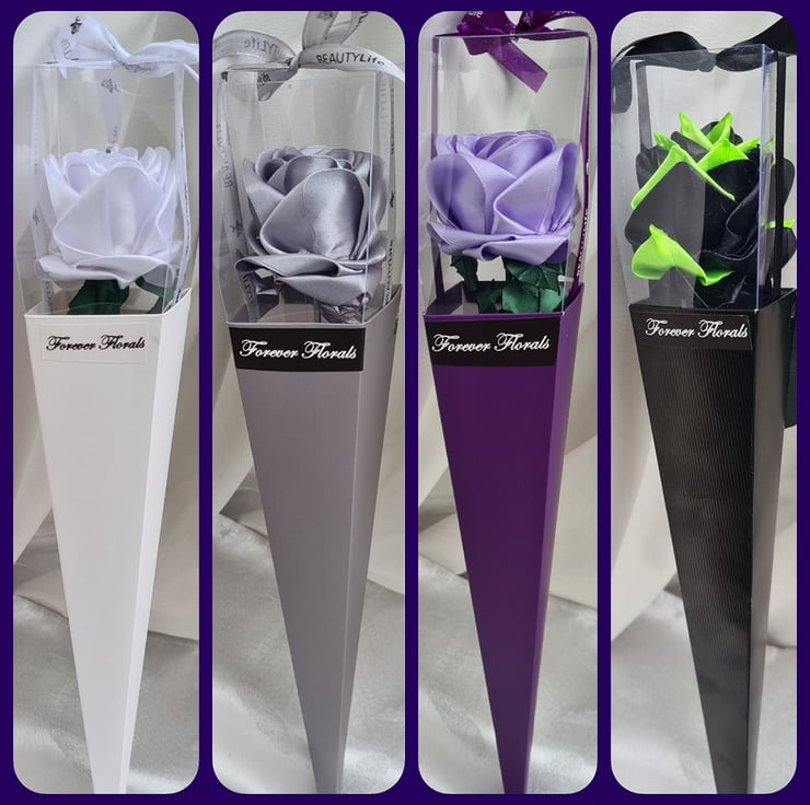 Gorgeous Handmade Black and Silver Ribbon Rose-... - Folksy