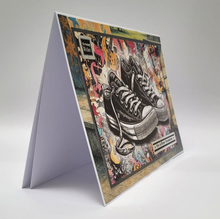 Grandson Birthday Card - Trainers & Guitar ... - Folksy