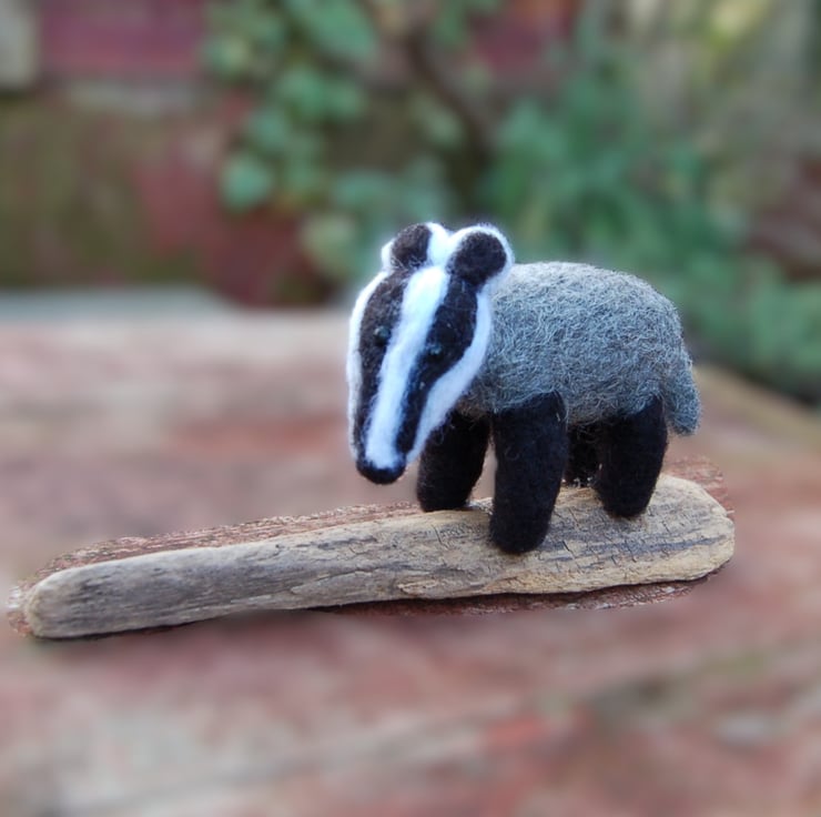 Needle felt Badger. Textile art sculpture - Folksy