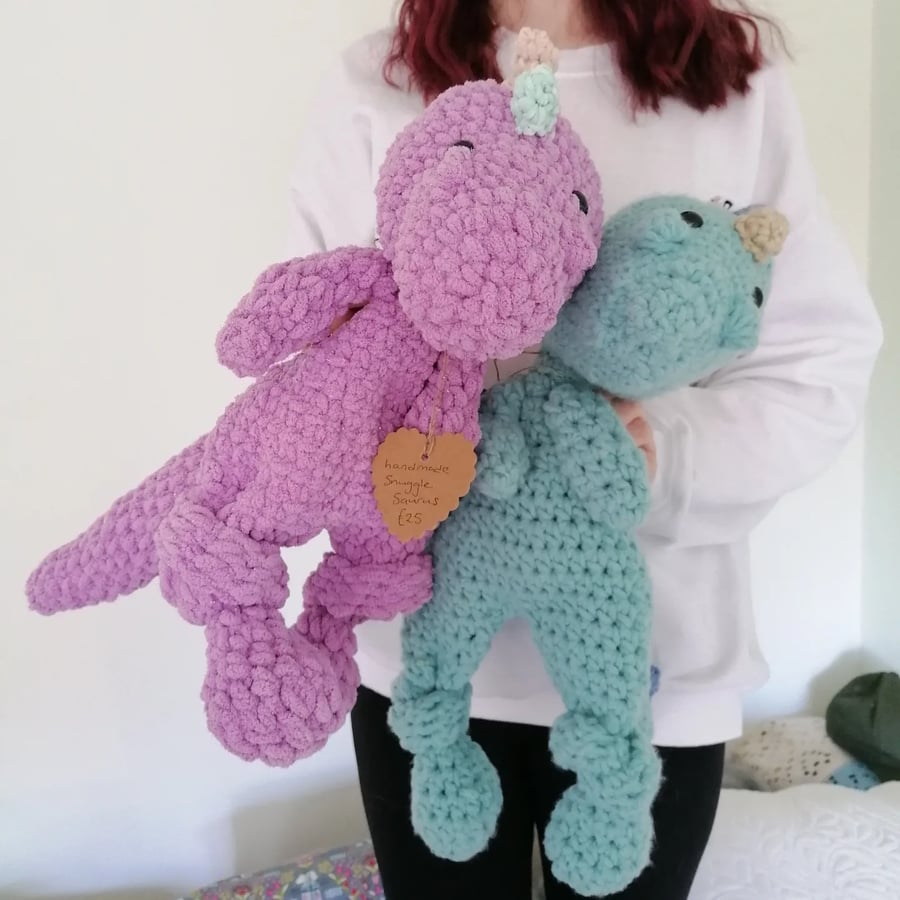 Crocheted Dinosaur cuddly soft bohosaurus large - Folksy