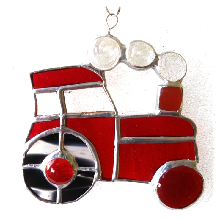 Tractor Stained Glass Tractor Suncatcher Handmade - Folksy