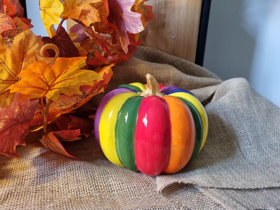 Gorgeous hand made Pride Pumpkin - Folksy