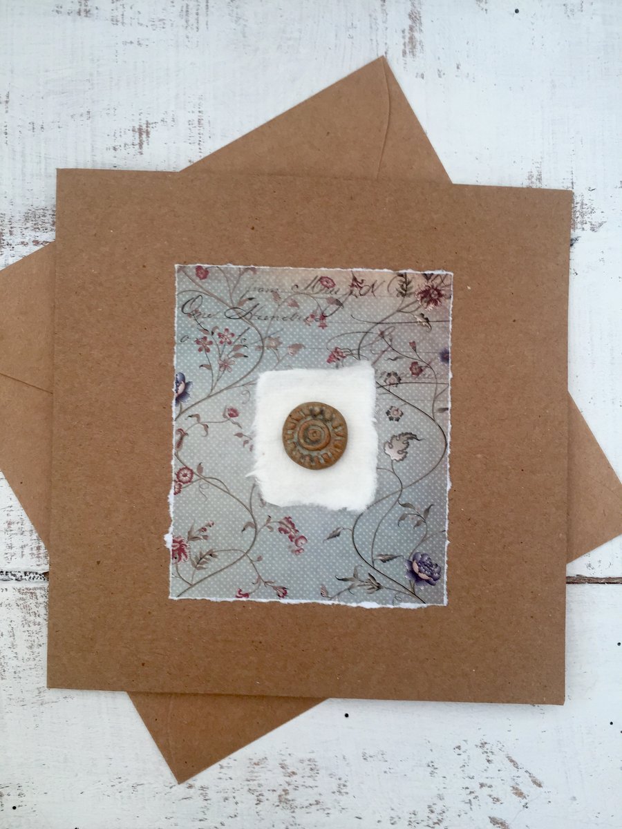 Handmade ceramic Gift card, blank greetings car... - Folksy
