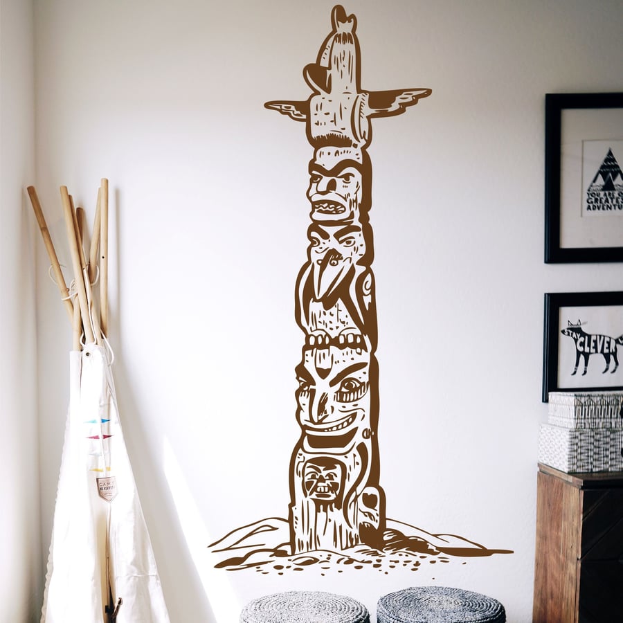 Inca Idol Statue Decor Living Room Vinyl Wall S... - Folksy