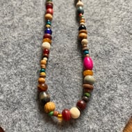 Beaded necklace using repurposed beads - Folksy