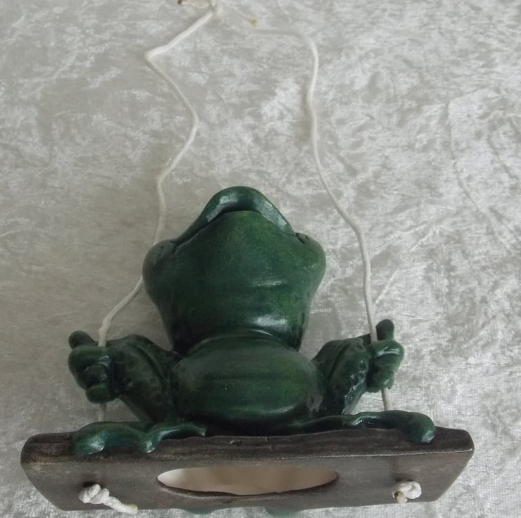 Ceramic Hand Painted Novelty Green Frog Toad On... - Folksy
