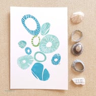 Original modern, contemporary monoprint of shel... - Folksy