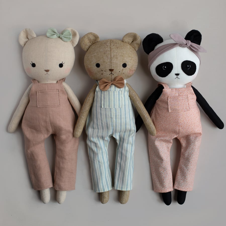 2-in-1 Bear and panda PDF sewing pattern and tu... - Folksy