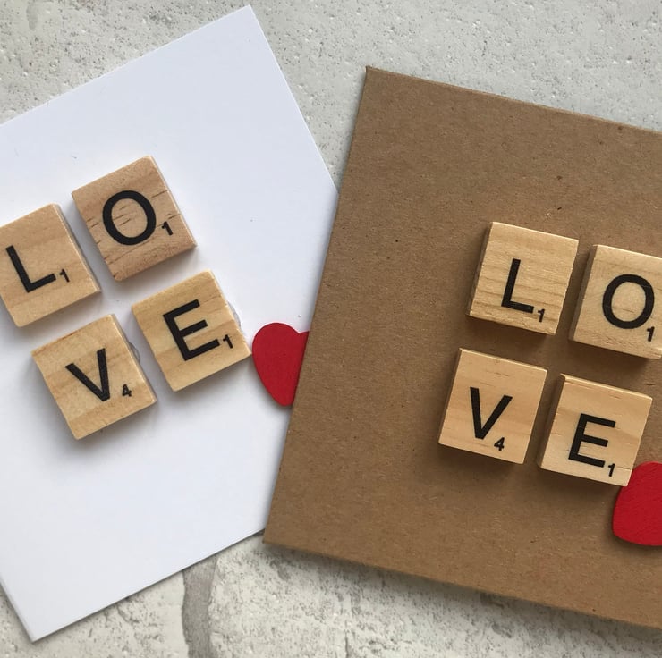 Handmade Scrabble Tile Love Card, Anniversary, ... - Folksy
