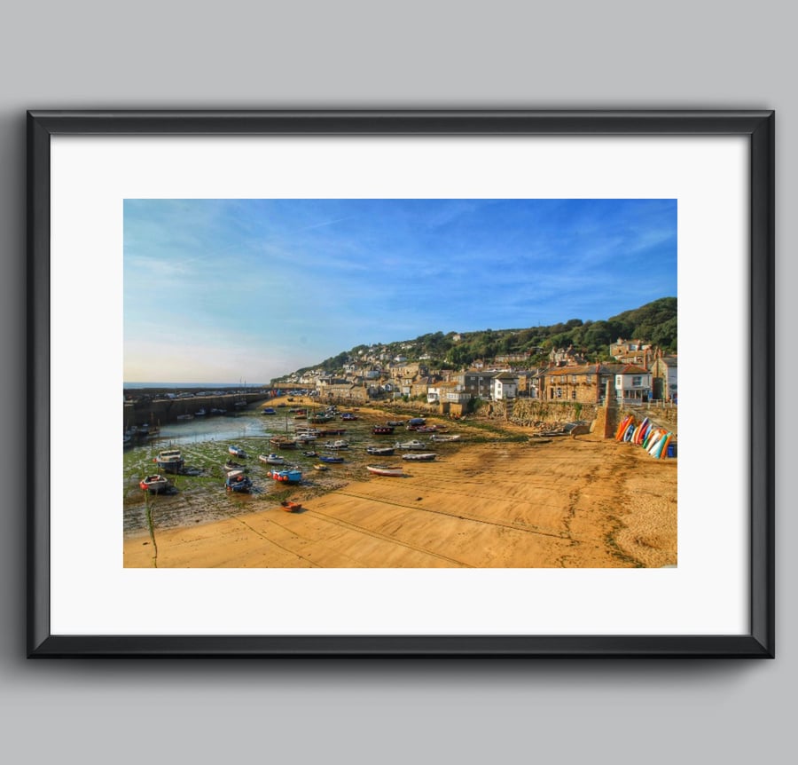 Mousehole Harbour Photo, Fishing Village, Seasi... - Folksy