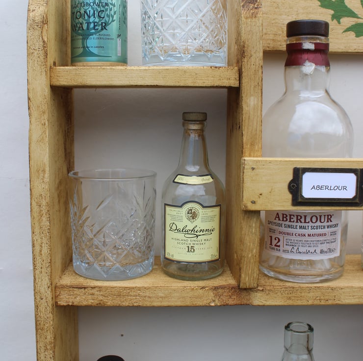 Whisky rack, 8 bottles with storage for glass's... - Folksy