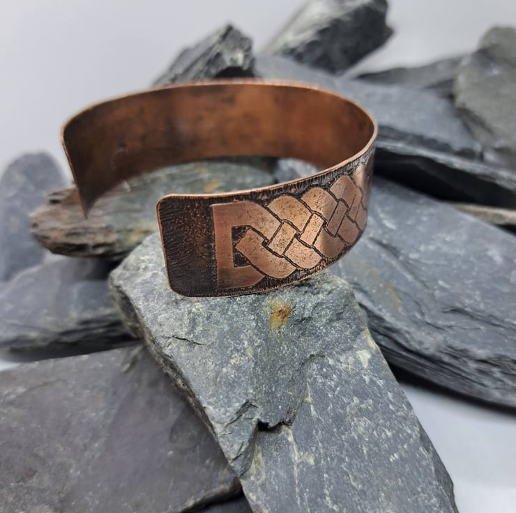 Celtic Copper Cuff Bracelet: Etched Celtic Knot... - Folksy
