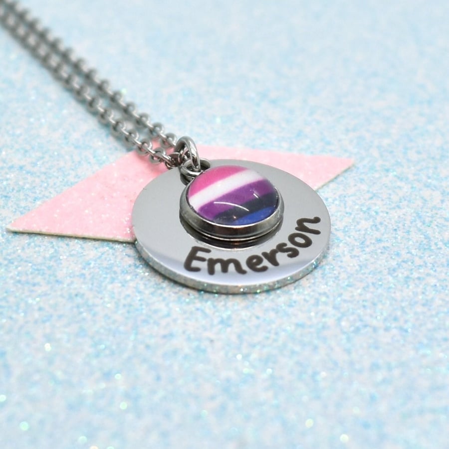 LGBTQ Pride, Signature Gender Fluid Necklace - Folksy