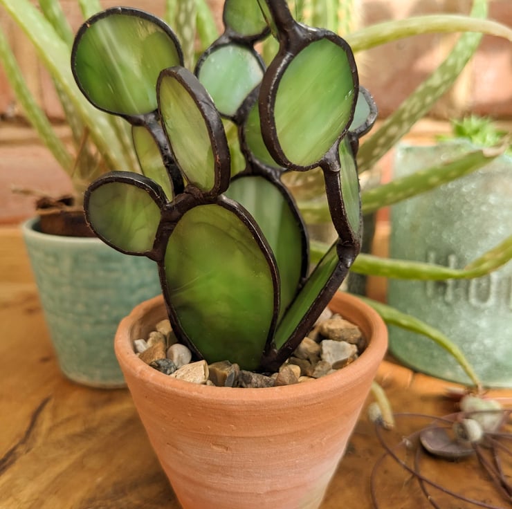 Stained Glass Pattern for 3D Cactus Succulent, ... - Folksy