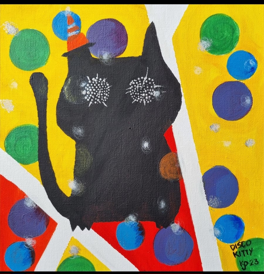 Nipfest "Disco Kitty" original painting - Folksy