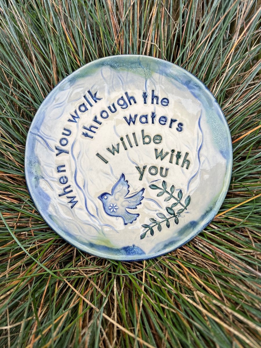 Ceramic Bible Verse Plate When you walk throug... - Folksy