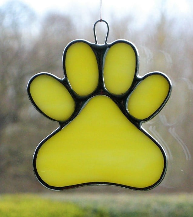 Stained Glass Window suncatcher (Paw Print) in ... - Folksy