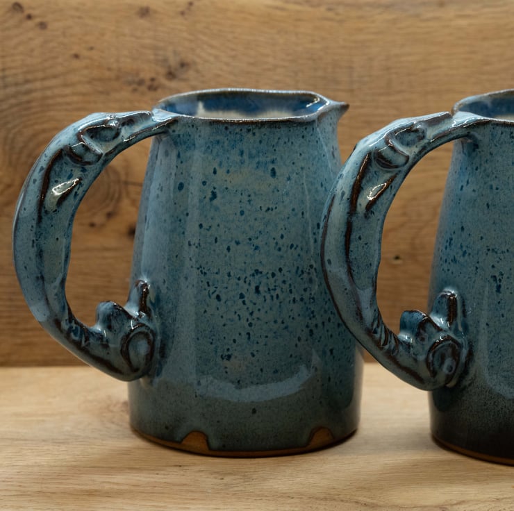 Handmade Ceramic Jug with hand carved sighthoun... - Folksy