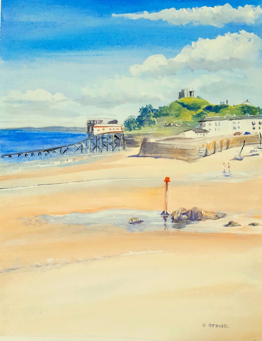 Original gouache painting Tenby North Beach, Pe... - Folksy