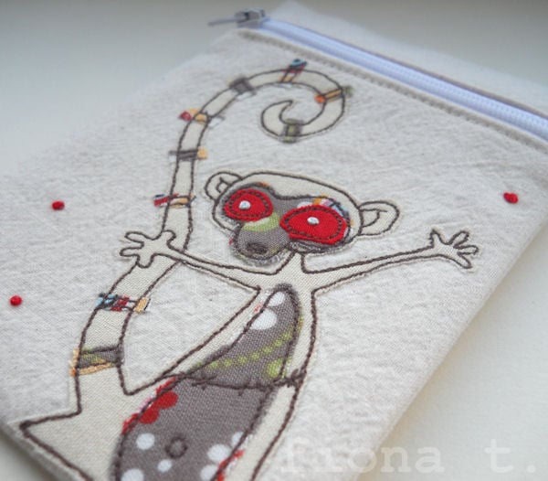 zombie lemur gadget case - Folksy