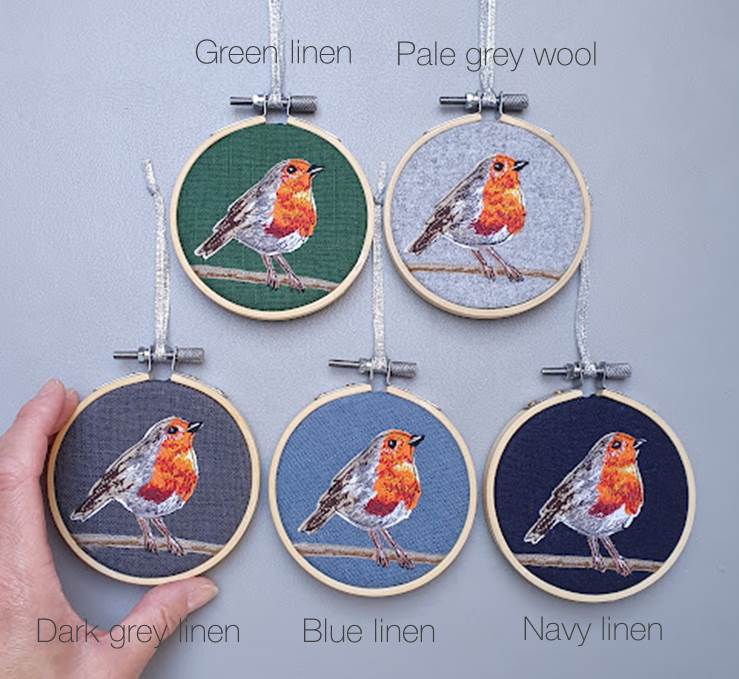 Handmade Robin applique and embroidered mini ho... - Folksy