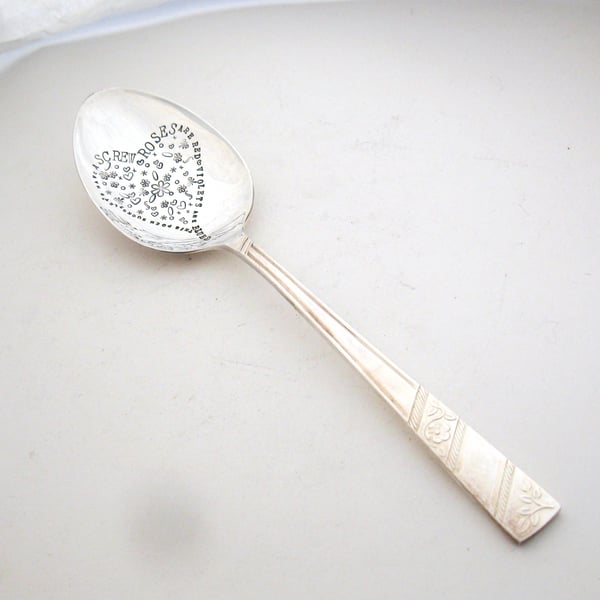 Naughty Valentine Poem on a Spoon, Handstamped ... - Folksy