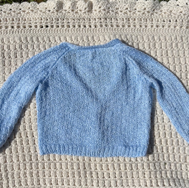 Blue cardigan 12mo - Folksy
