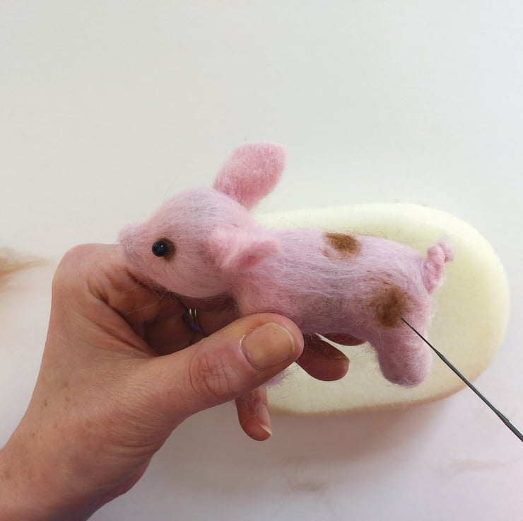 Needle felting kit, Pig. Make a mini piglet wit... - Folksy