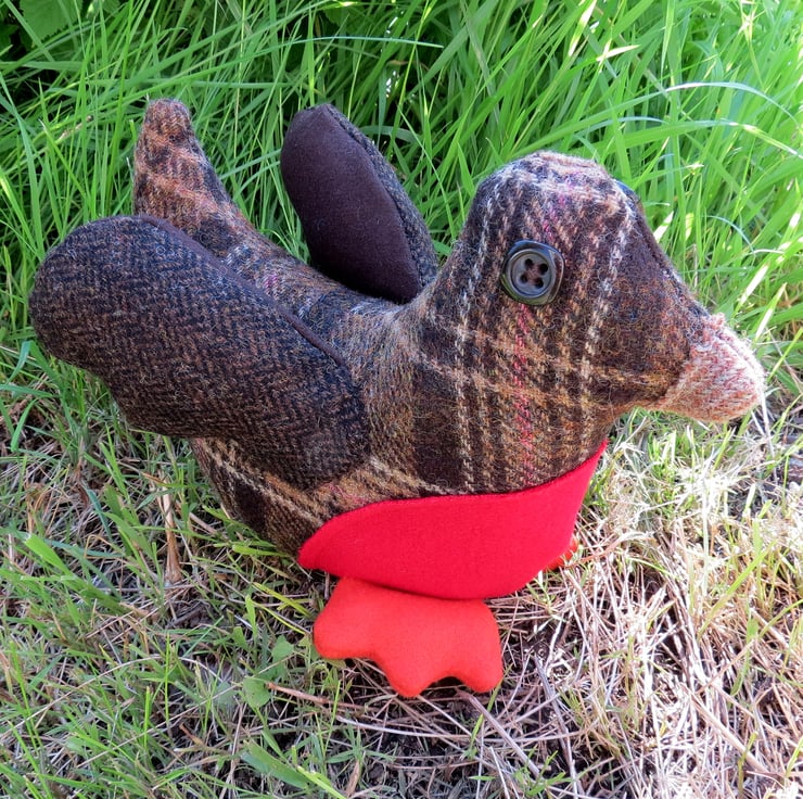 The quirky robin. A festive robin doorstop. - Folksy