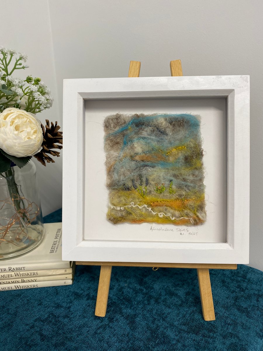 square needle felt wall art 'Lincolnshire Skies... - Folksy