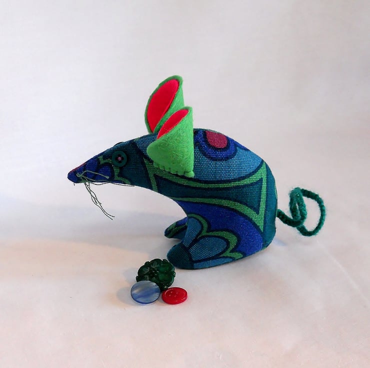 Vintage fabric Retro Mouse - Folksy