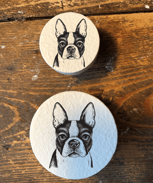 Handmade Boston Terrier dog pine door knobs war... - Folksy