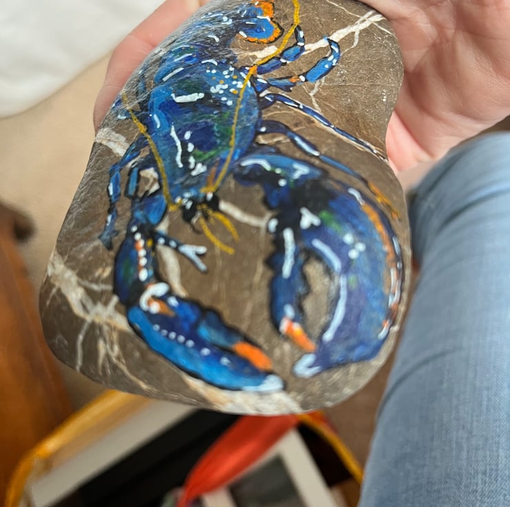 Blue Lobster hand painted and varnished paper w... - Folksy