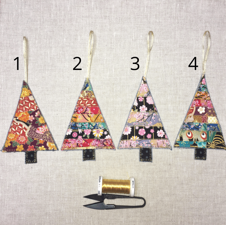 Japanese Fabric Christmas Tree Decorations Florals - Folksy