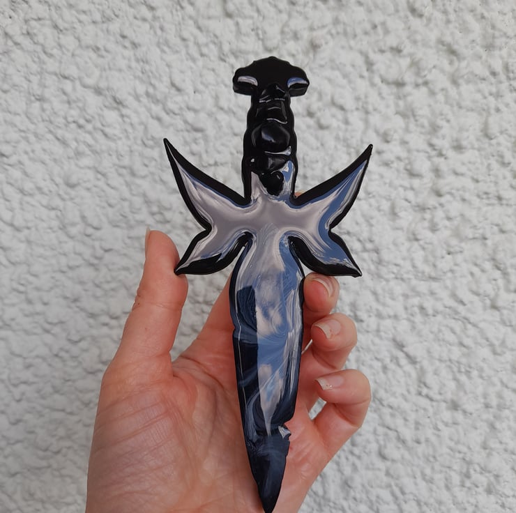 Decorative Symbolic Obsidian Fae Witch Resin Da... - Folksy