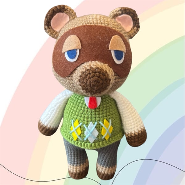 Handmade ANCH Tom Nook Amigurumi Finished Toy - Folksy