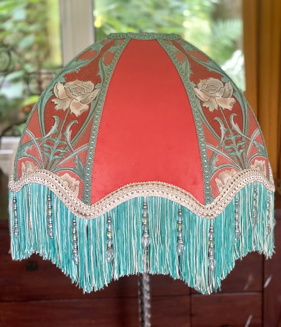 Art Deco Traditional Style Lampshade - 18” Dome - Folksy